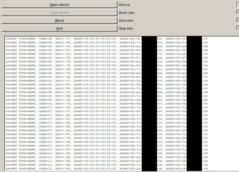 ESP32 - WiFi sniffer - Łukasz Podkalicki