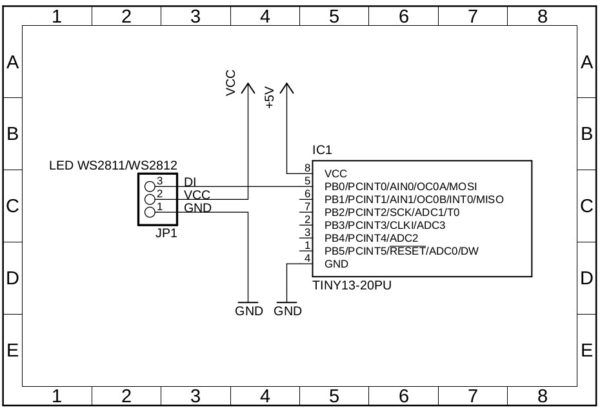 ATtiny13 - controlling LEDs WS2811/WS2812 - Łukasz Podkalicki